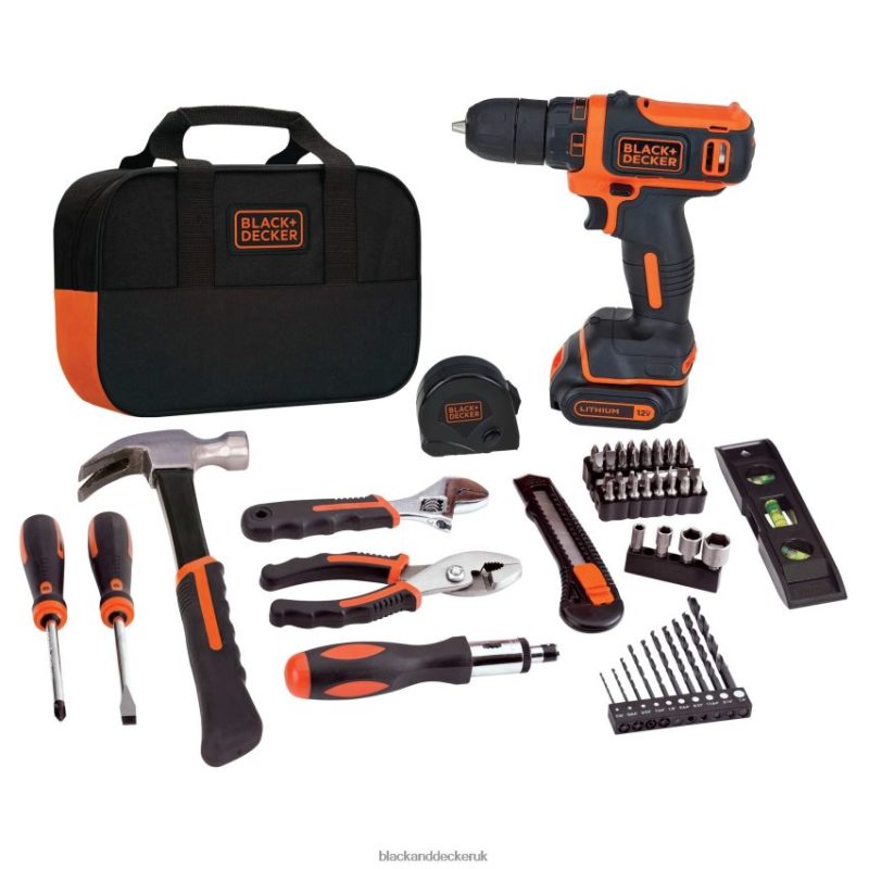 BLACK+DECKER FP0H55412V MAX Drill & Home Tool Kit 60-Piece Tools ...